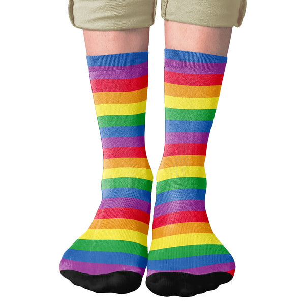 Rainbow Pride Flag Adult Crew Socks - Famous IRL